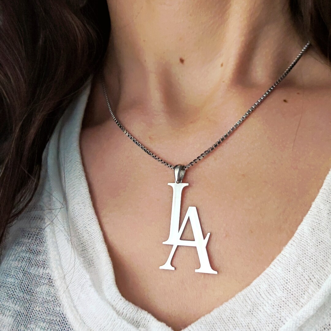 Silver Necklace, Double Initial Necklace, Two Letter Pendant, Two ...