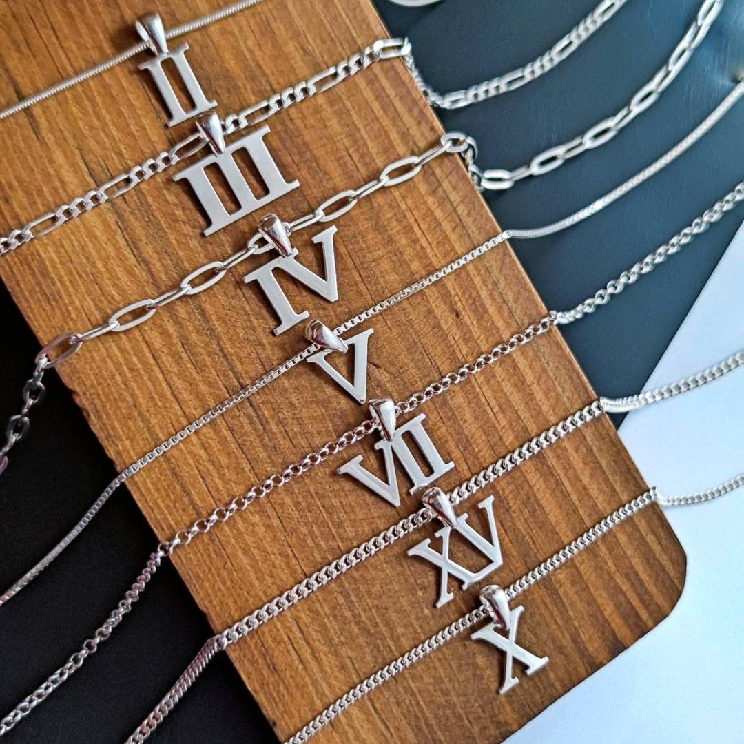 Your Roman Numerals Necklace, Date Necklace, Custom Roman Numeral ...
