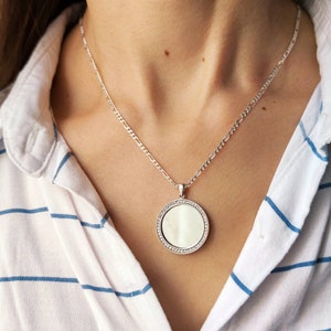Mirror Necklace, Protection From Evil Eye, Long Chain Necklace, Unique ...