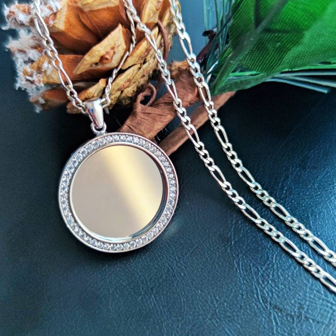 Mirror Necklace, Protection From Evil Eye, Long Chain Necklace, Unique ...