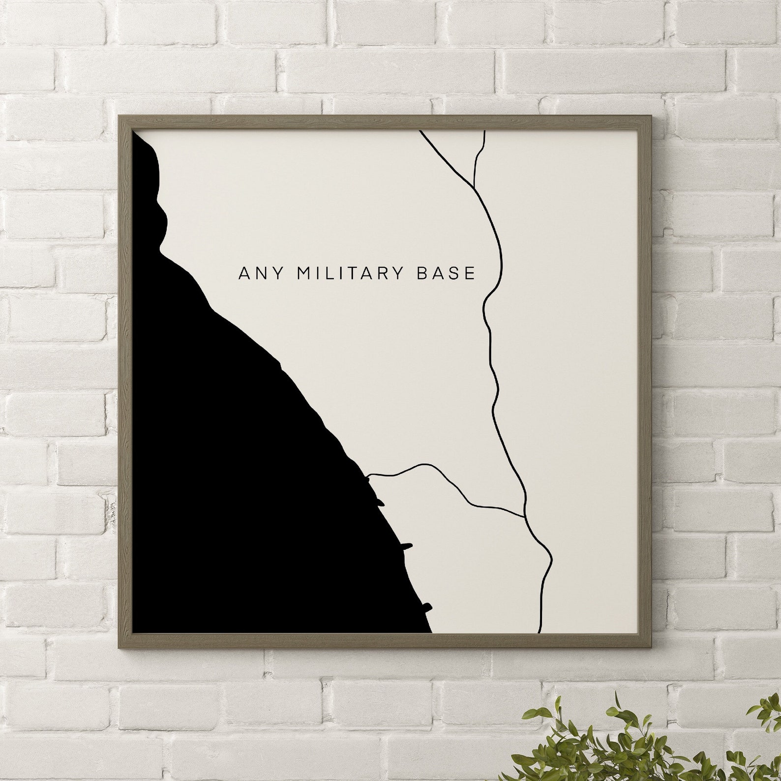 Custom MILITARY BASE MAP Abstract Art Personalized Dates - Etsy