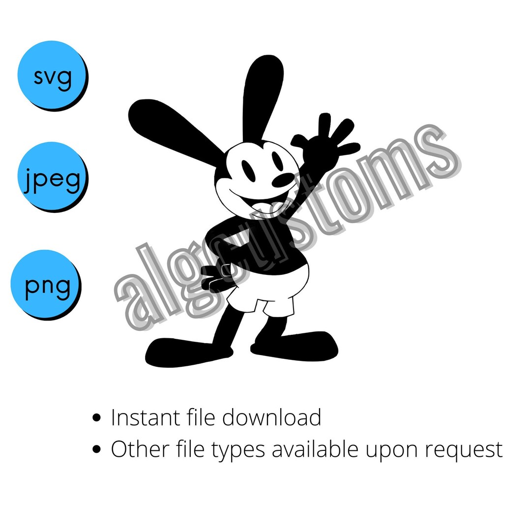 Oswald the Lucky Rabbit Svg Jpeg Png Stencil Cricut - Etsy