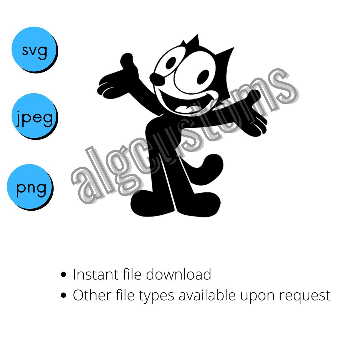 Felix the Cat Stencil Cricut Svg Jpg Png - Etsy