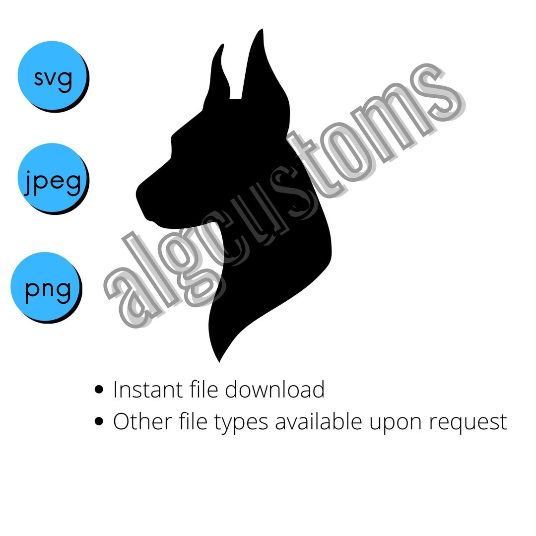 Doberman Dog Silhouette Stencil Cricut Svg Png Jpg - Etsy
