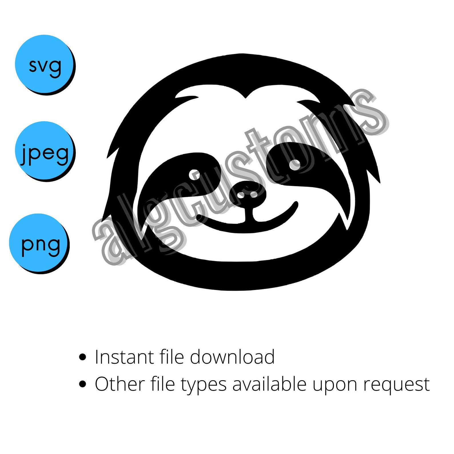 Cute Baby Sloth Stencil Cricut Svg Png Jpg - Etsy