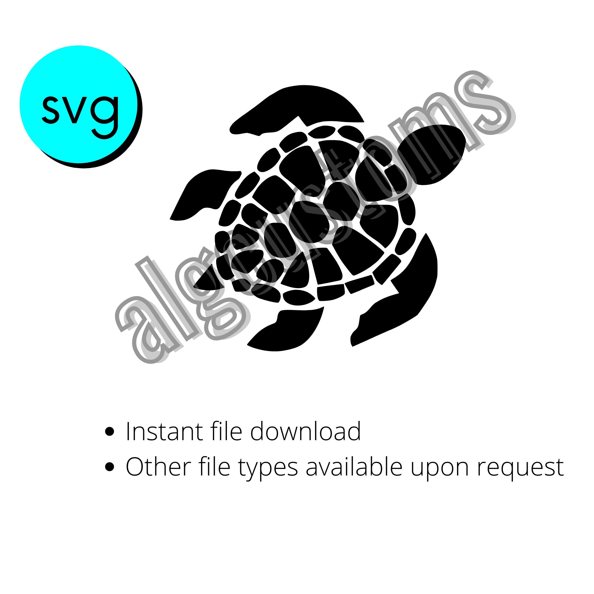 Plantilla de silueta de tortuga marina Cricut svg descargar - Etsy México
