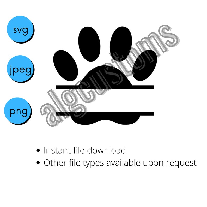 Dog Paw Name Plate Stencil Cricut Svg Png Jpg - Etsy Canada