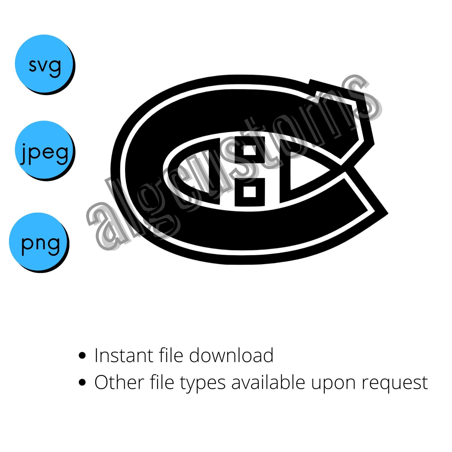 Montreal Canadiens logo stencil cricut nhl svg jpg png | Etsy