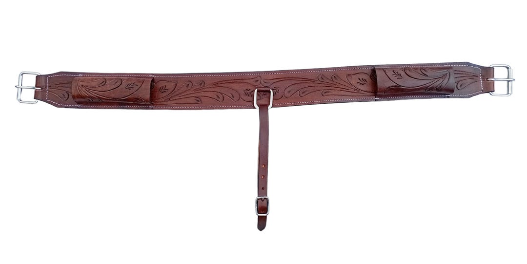Leather Cinch for Western Horse Saddle Girth 40'' End to End Tan Color ...