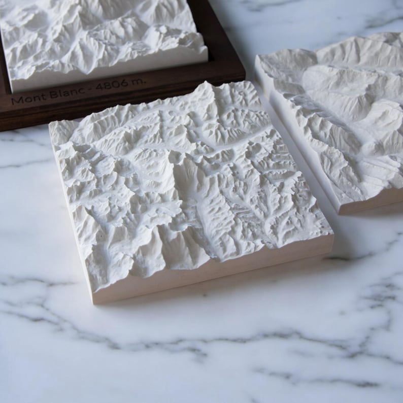 Custom Relief Map - Your Mountain, Valley or Region - Light-colored ...