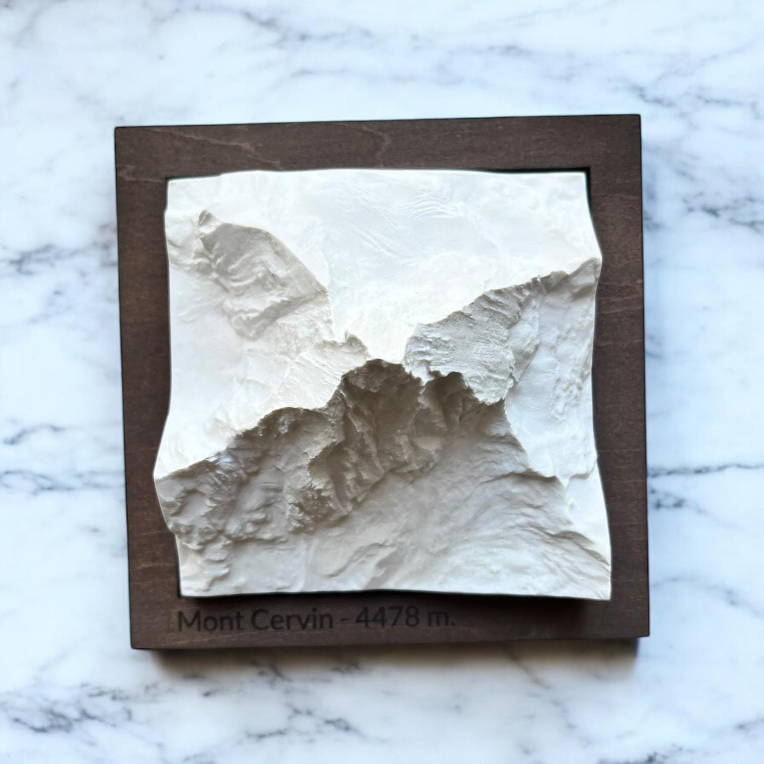 Matterhorn 3D Relief Map – Light-colored Concrete Mountain Sculpture ...