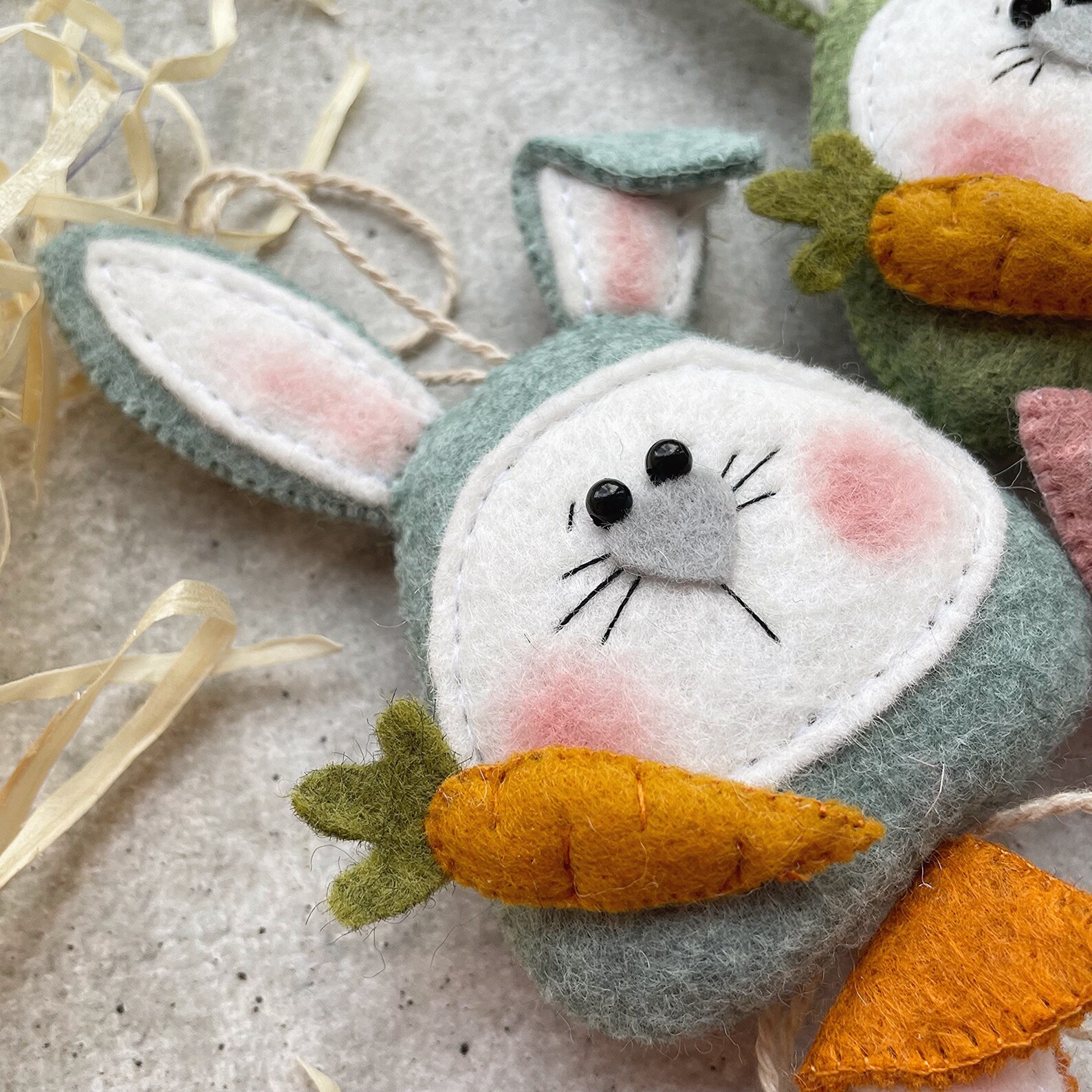 Set of 7 Easter Bunny Felt Easter Egg Felt Felt Easter | Etsy