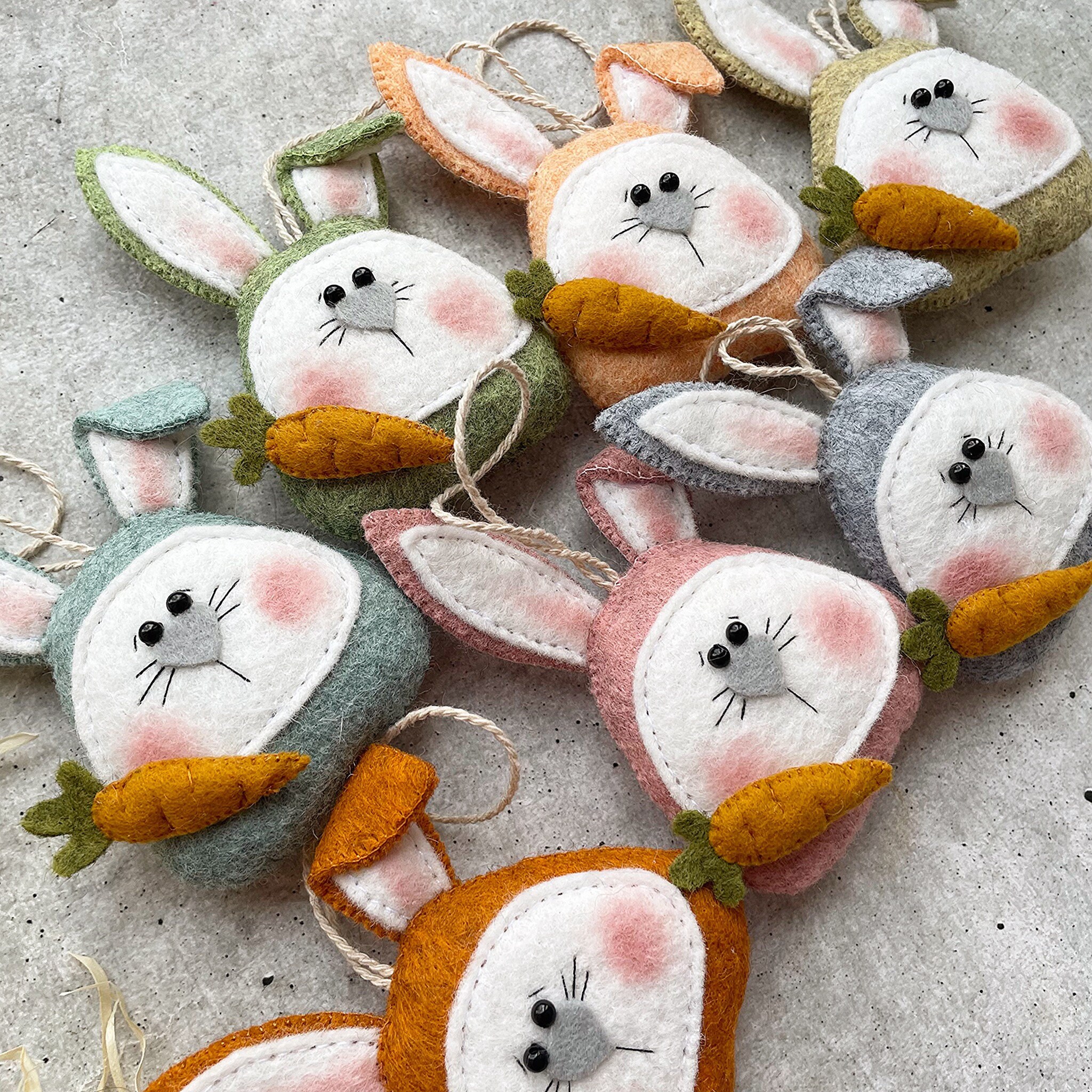 Set of 7 Easter Bunny Felt Easter Egg Felt Felt Easter | Etsy