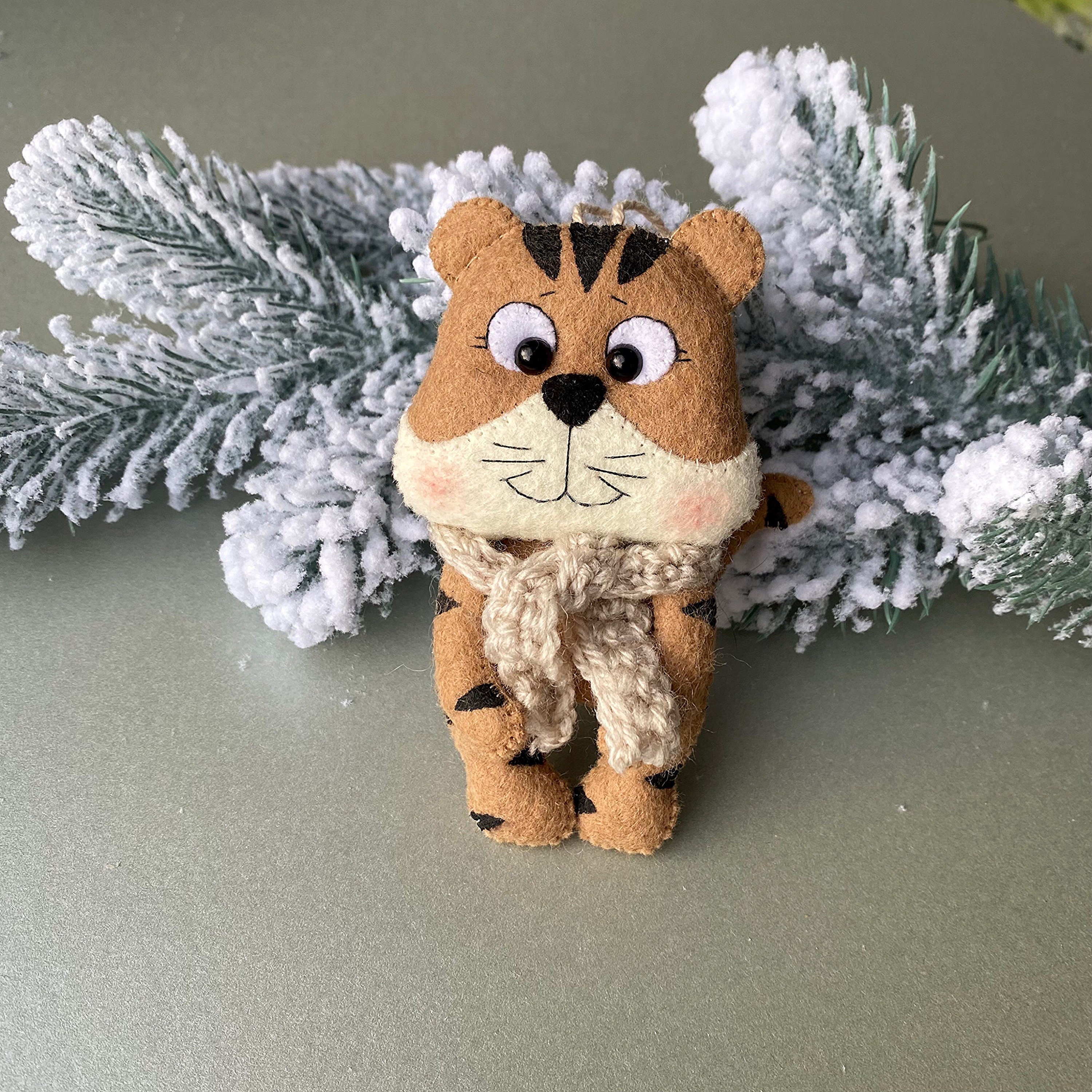 Felt Tiger Ornaments, Felt Christmas Ornaments, Felt Christmas ...