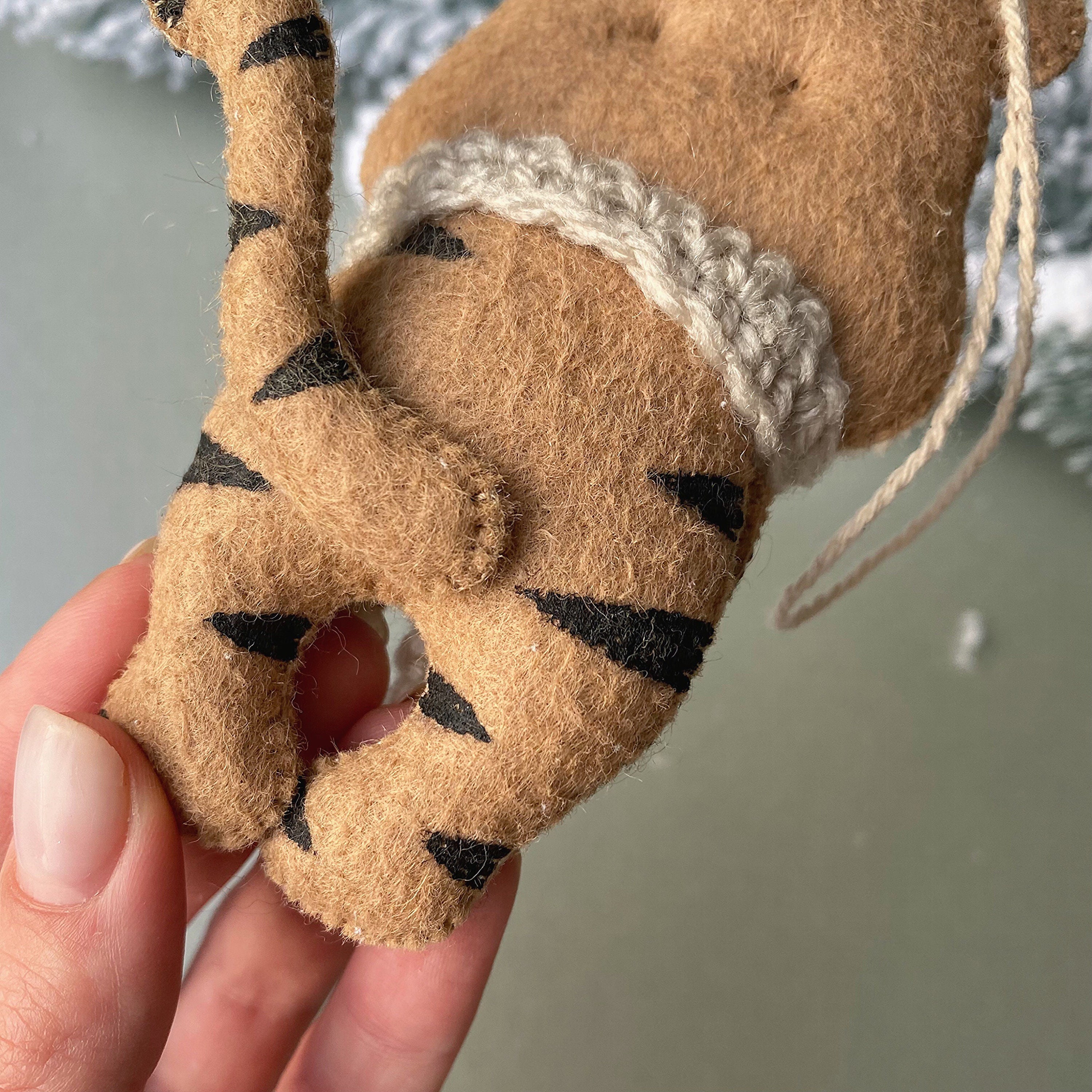 Felt Tiger Ornaments, Felt Christmas Ornaments, Felt Christmas ...