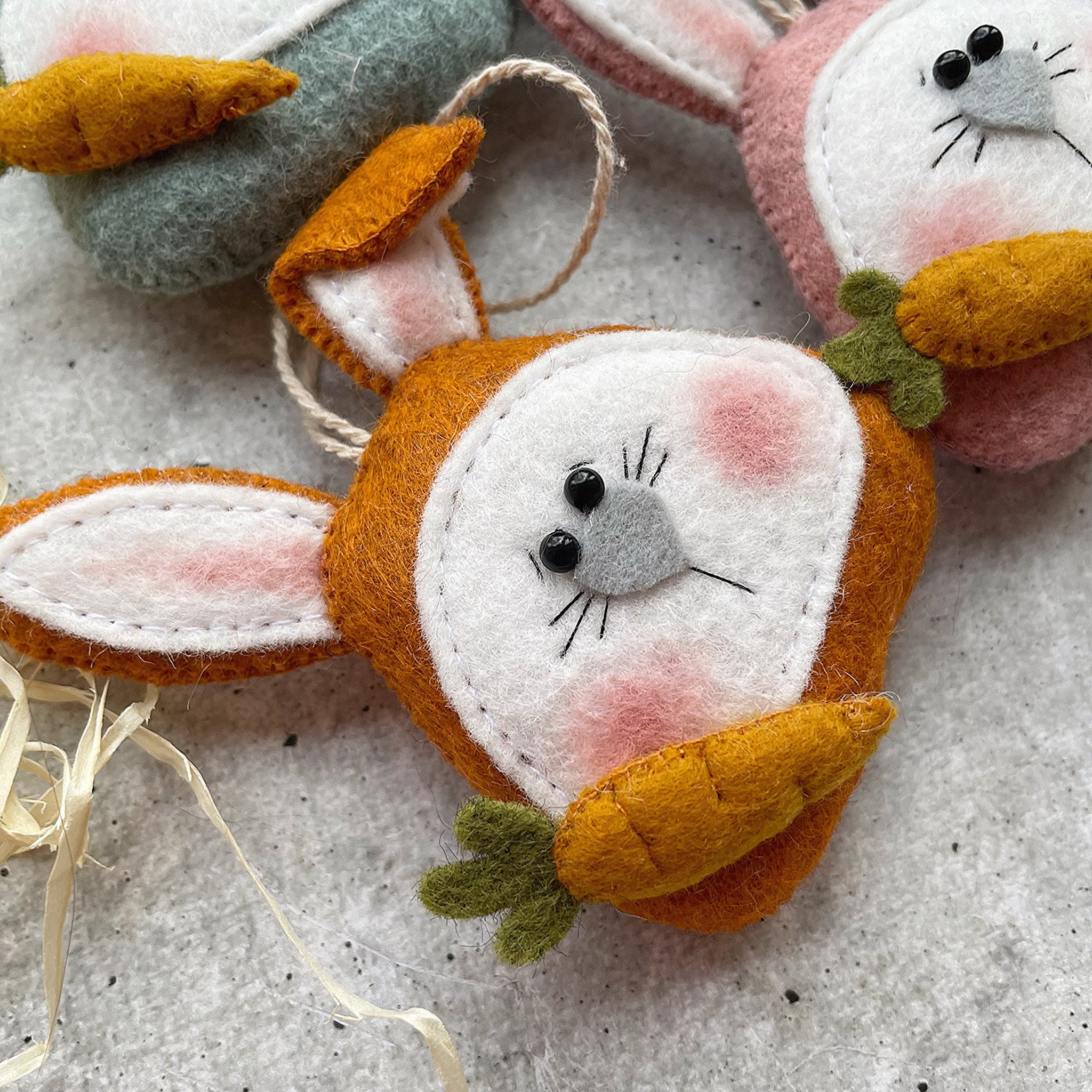 Set of 7 Easter Bunny Felt Easter Egg Felt Felt Easter | Etsy