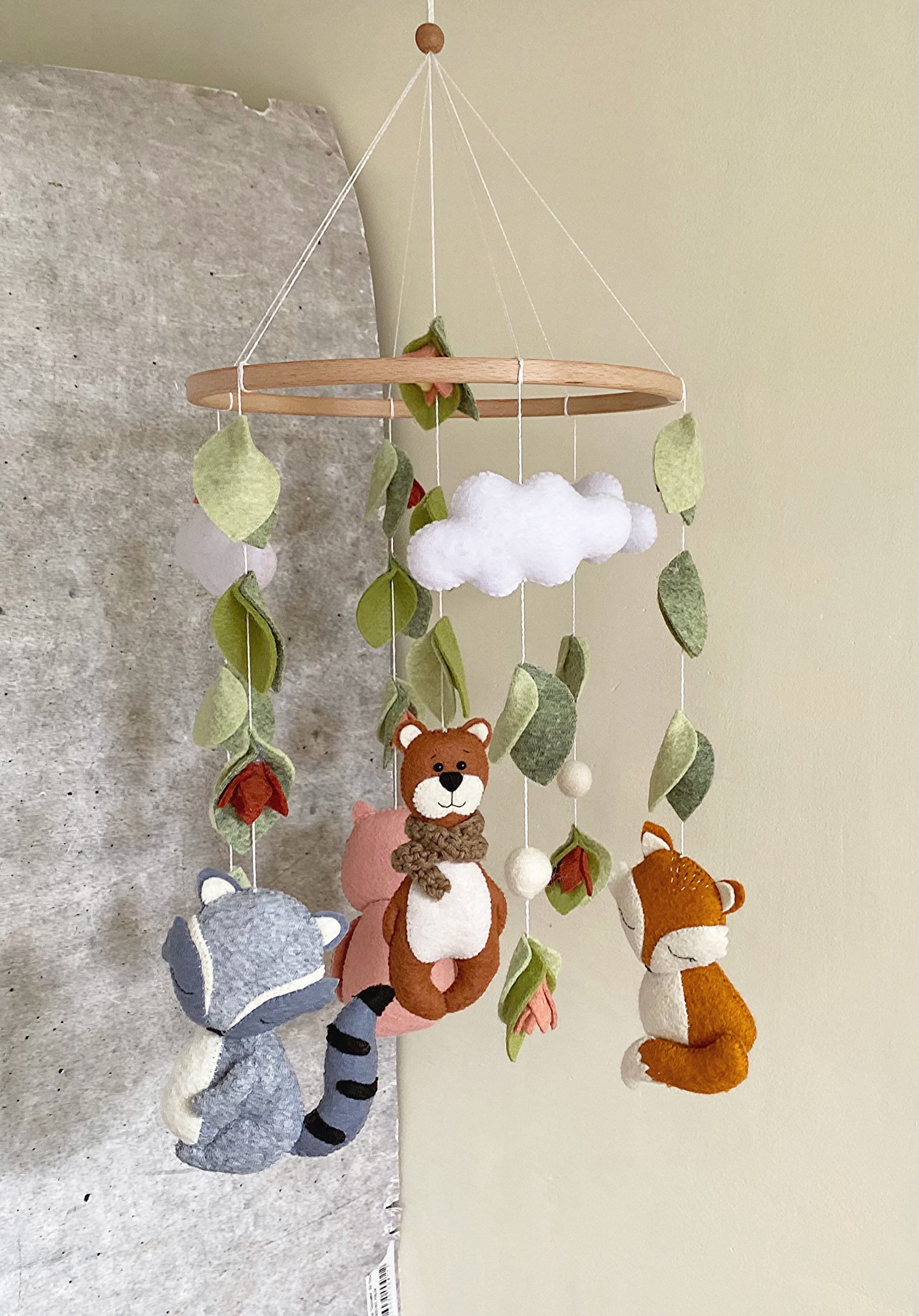Woodland Animal Mobile for Nursery Flowers Mobile Nursery - Etsy
