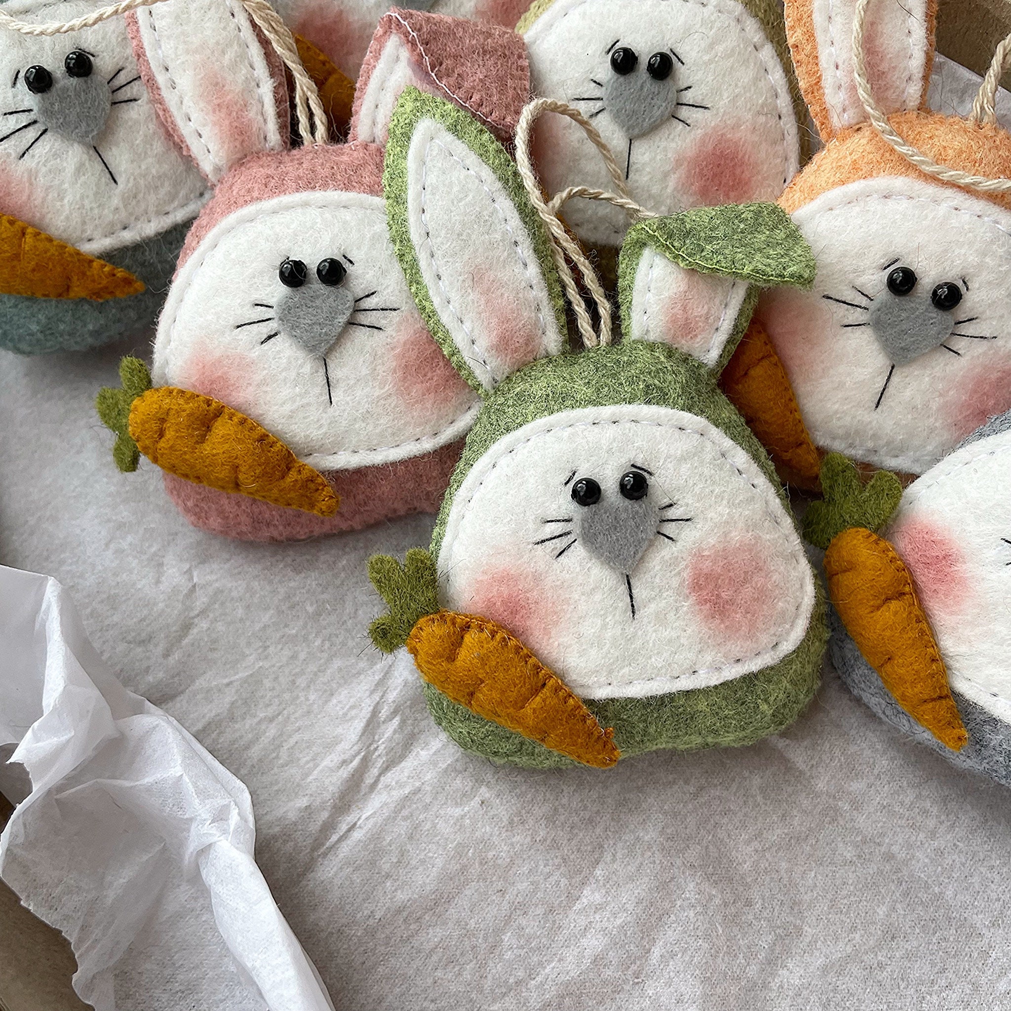Set of 7 Easter Bunny Felt Easter Egg Felt Felt Easter | Etsy