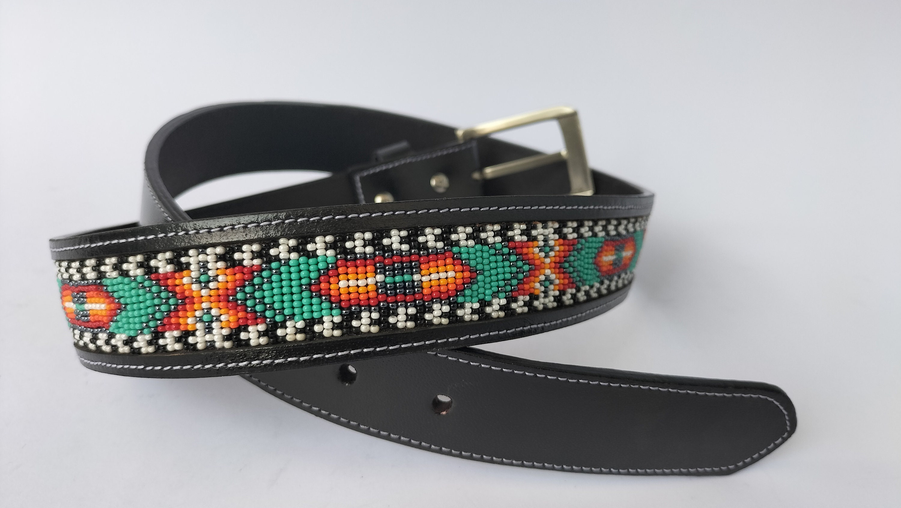 Black Leather Snap Belt Men's Leather Belt Western Leather Belt ...