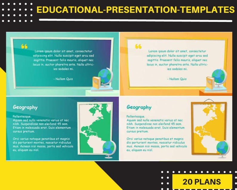 Educational Presentation Templates for Online Lessons Complete Set ...