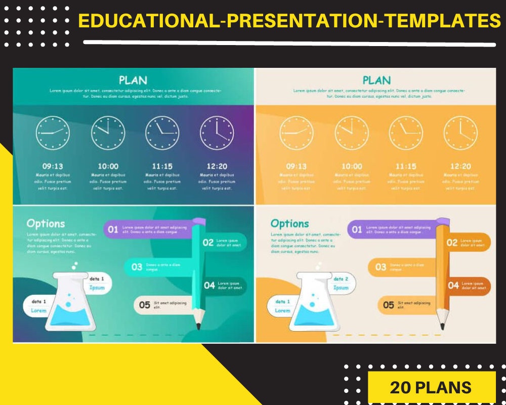 Educational Presentation Templates for Online Lessons Complete Set ...