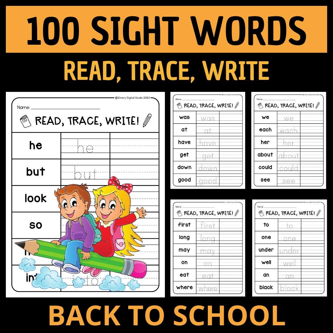 Empower Young Learners With Our 100 Sight Words Read Trace Write ...