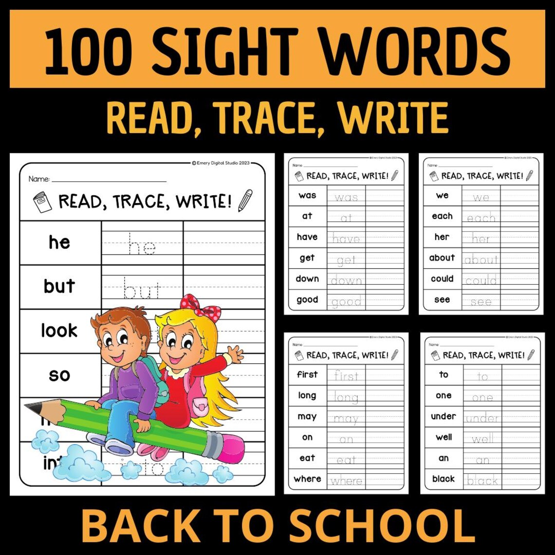 Empower Young Learners With Our 100 Sight Words Read Trace Write ...