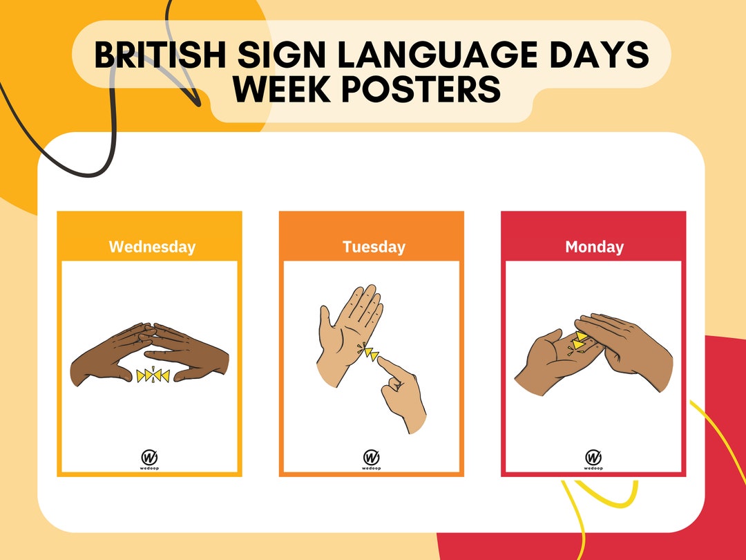Sign Language Days of the Week Display Posters - Educational PDF ( 2xa3 ...