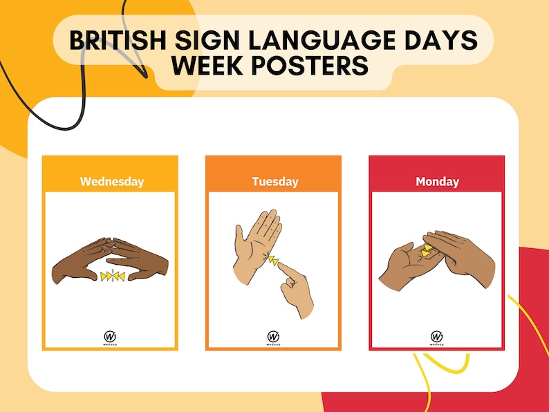 Sign Language Days of the Week Display Posters Educational PDF 2xa3 ...