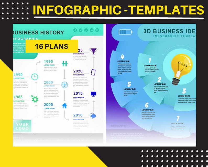 16 Infographic Templates Complete Set - Etsy