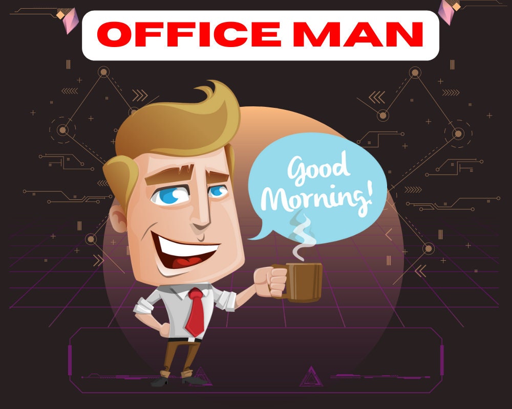 Office Man Cartoon Vector Character - Etsy