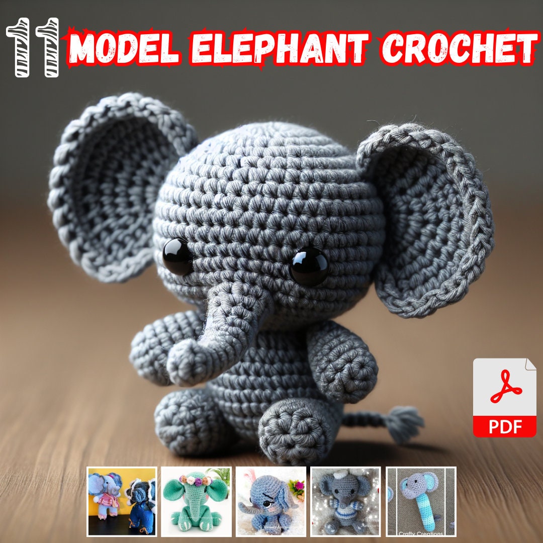 Bundle of 11 Elephant Crochet Patterns, - Etsy
