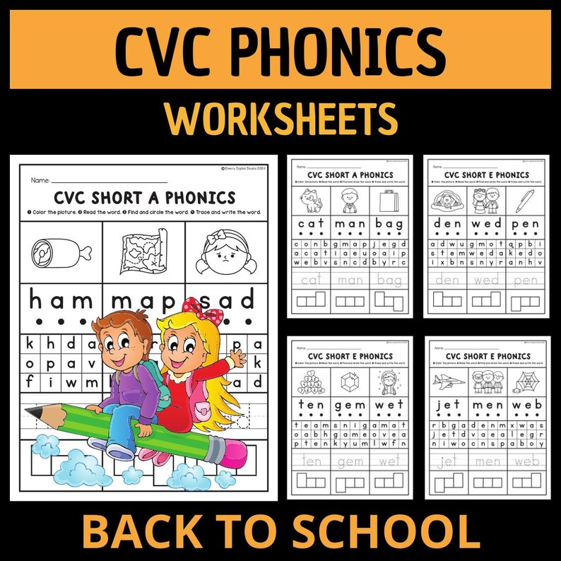 Boost Early Reading Skills With Our CVC Phonics Worksheets! - Etsy