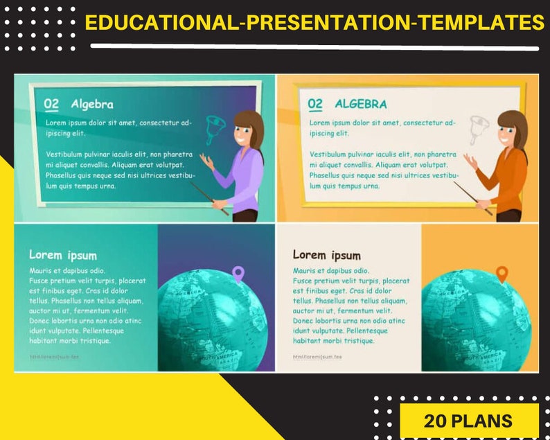 Educational Presentation Templates for Online Lessons Complete Set ...