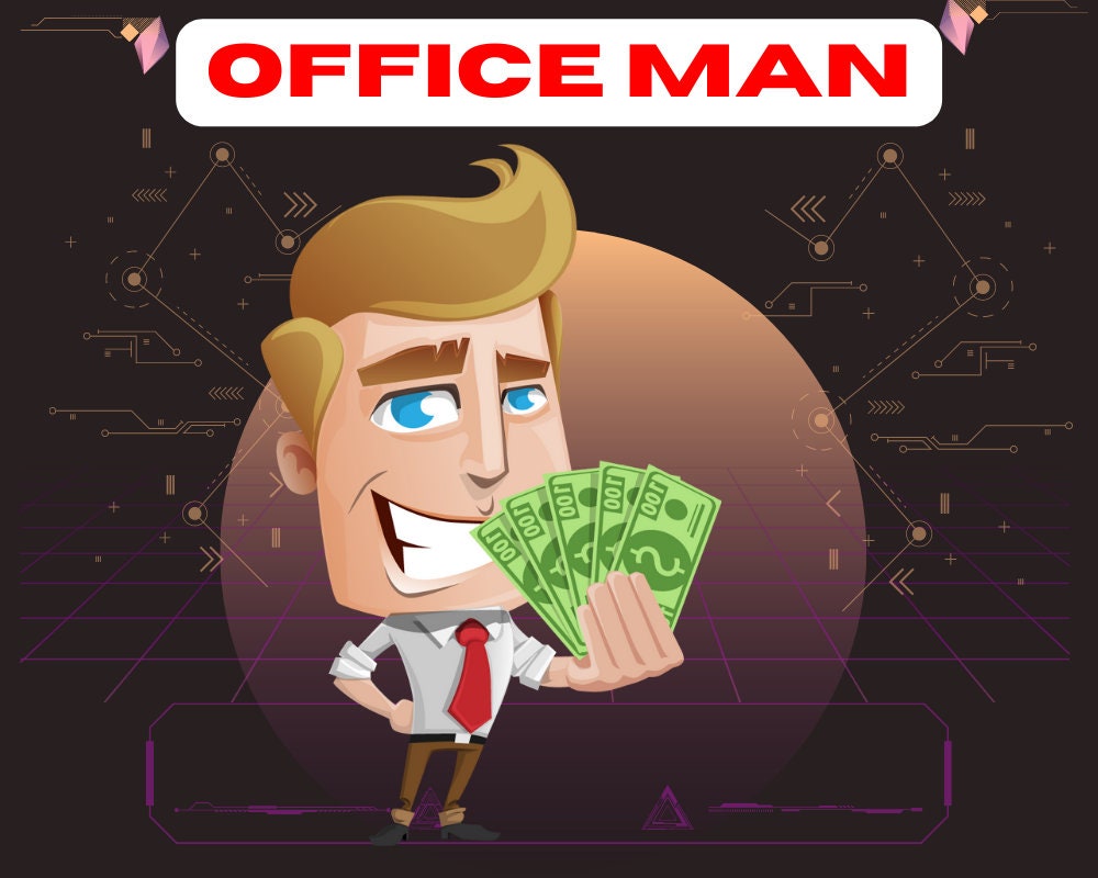 Office Man Cartoon Vector Character - Etsy