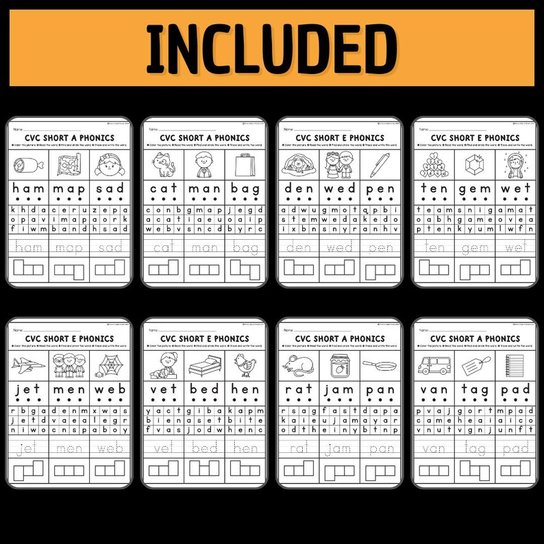 Boost Early Reading Skills With Our CVC Phonics Worksheets! - Etsy