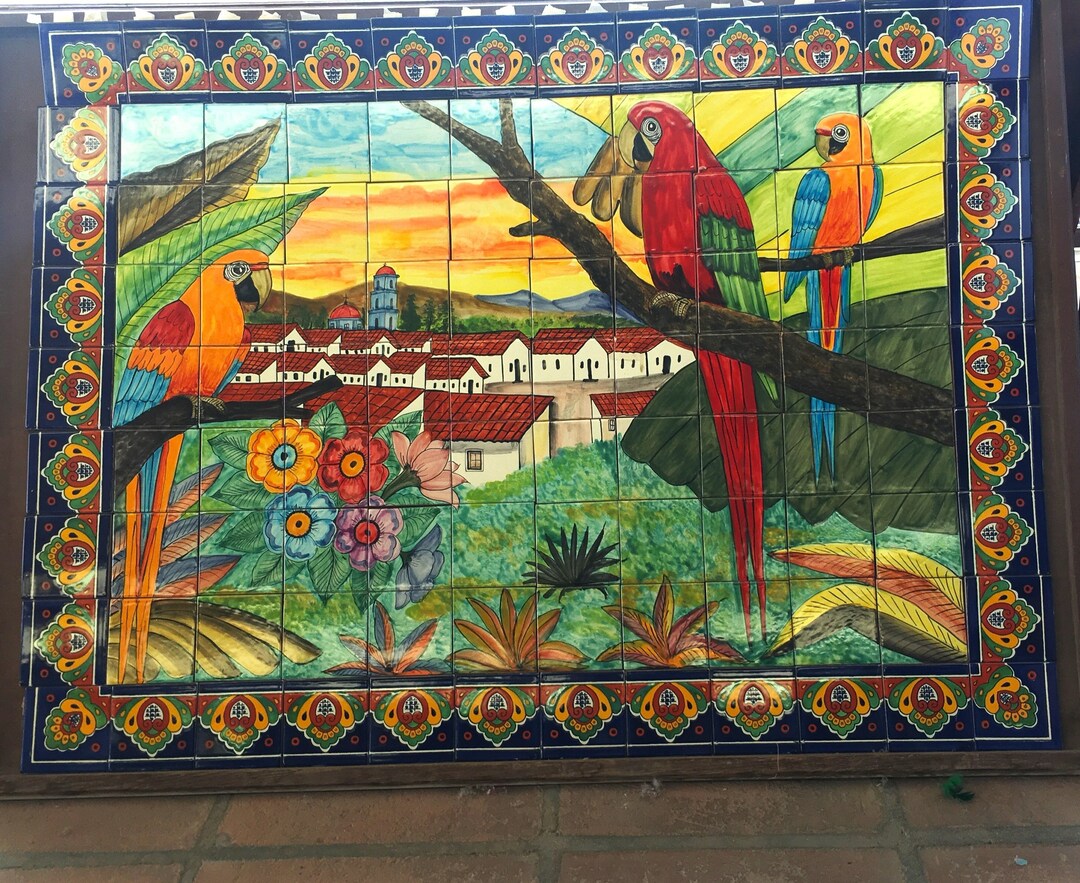 Talavera Mural 51 X 38.5 Mexican Tile Mural Mexican Wall Art - Etsy