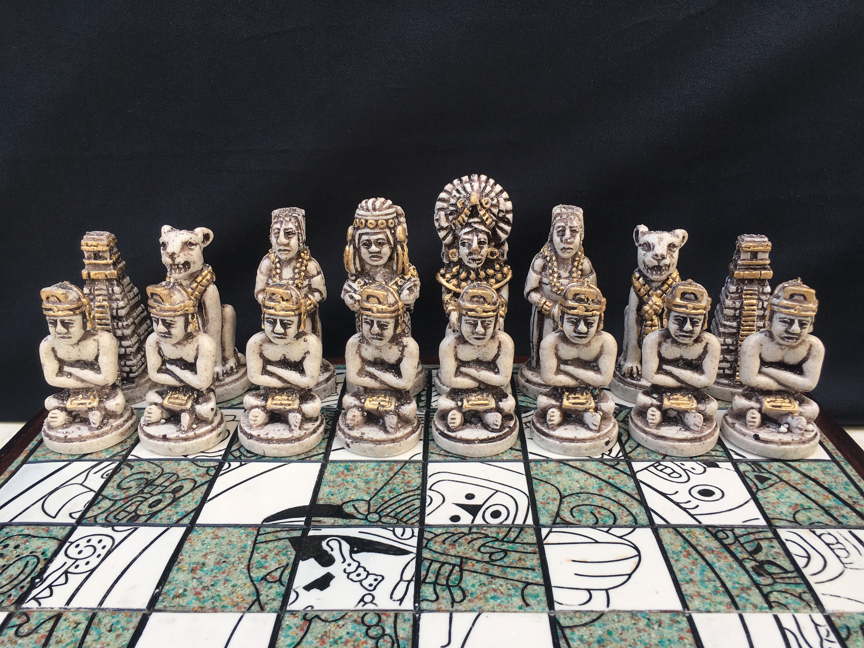 Chess Set Maya Chess Set Inspired by the Culture of Mexico - Etsy