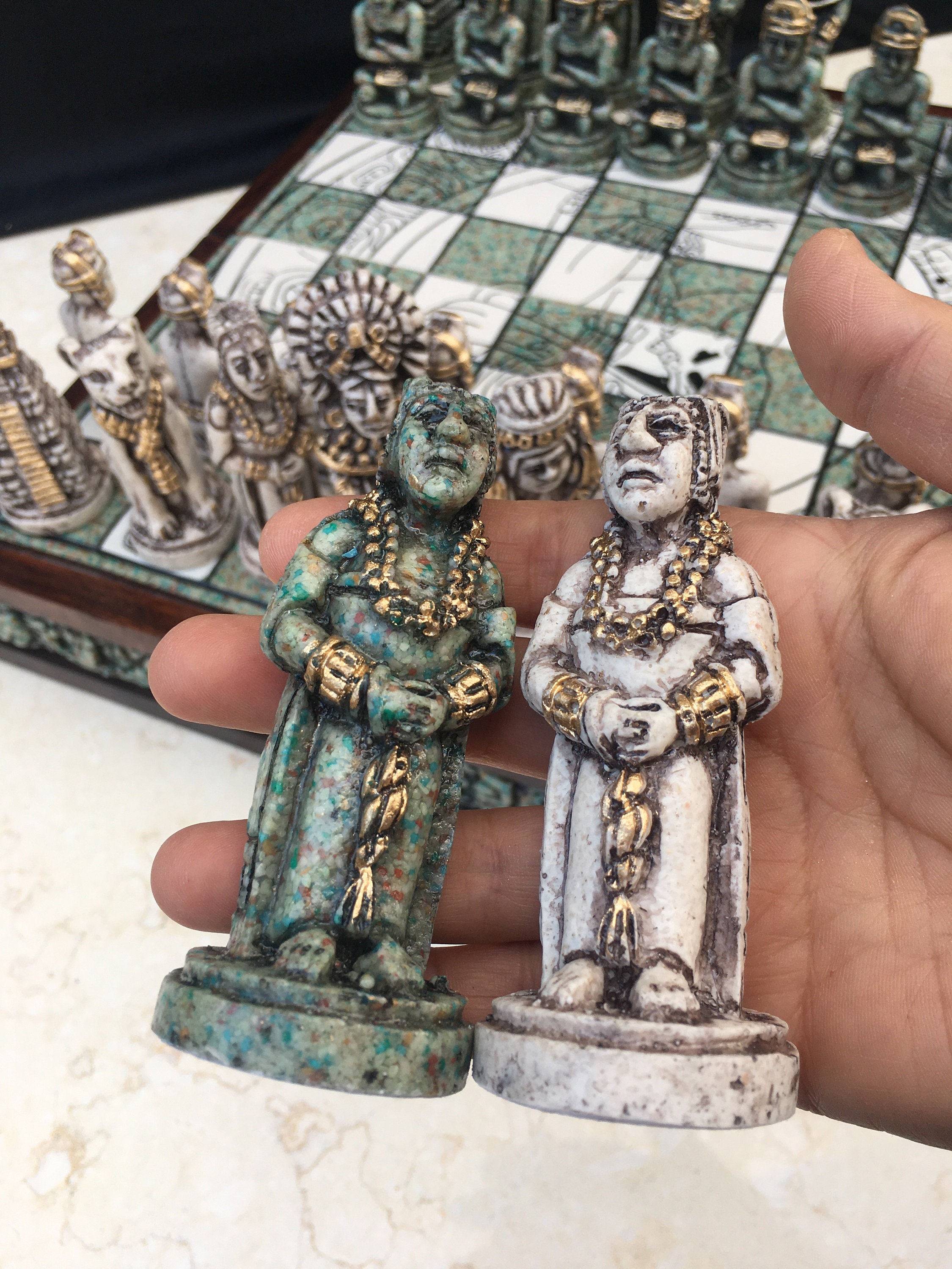 Chess Set Maya Chess Set Inspired by the Culture of Mexico - Etsy