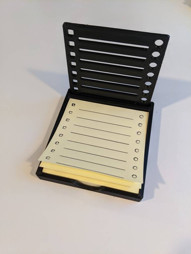 Sticky Note Holder With Checklist Template Pen Holder - Etsy