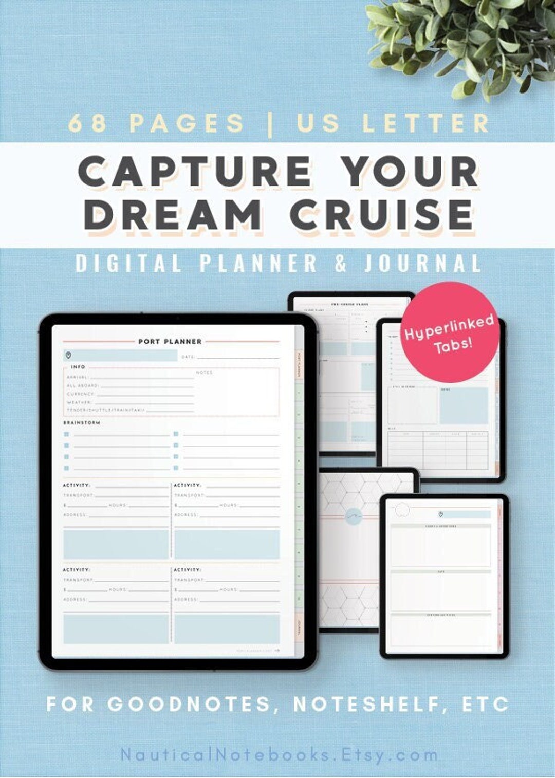 Digital Cruise Travel Planner for Ipads, Tablets, Goodnotes ...