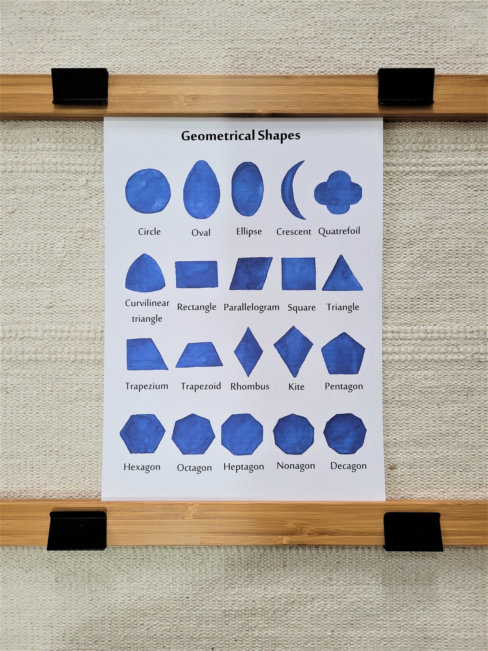 Montessori 3-part Geometric Shapes & Shapes Poster | Etsy