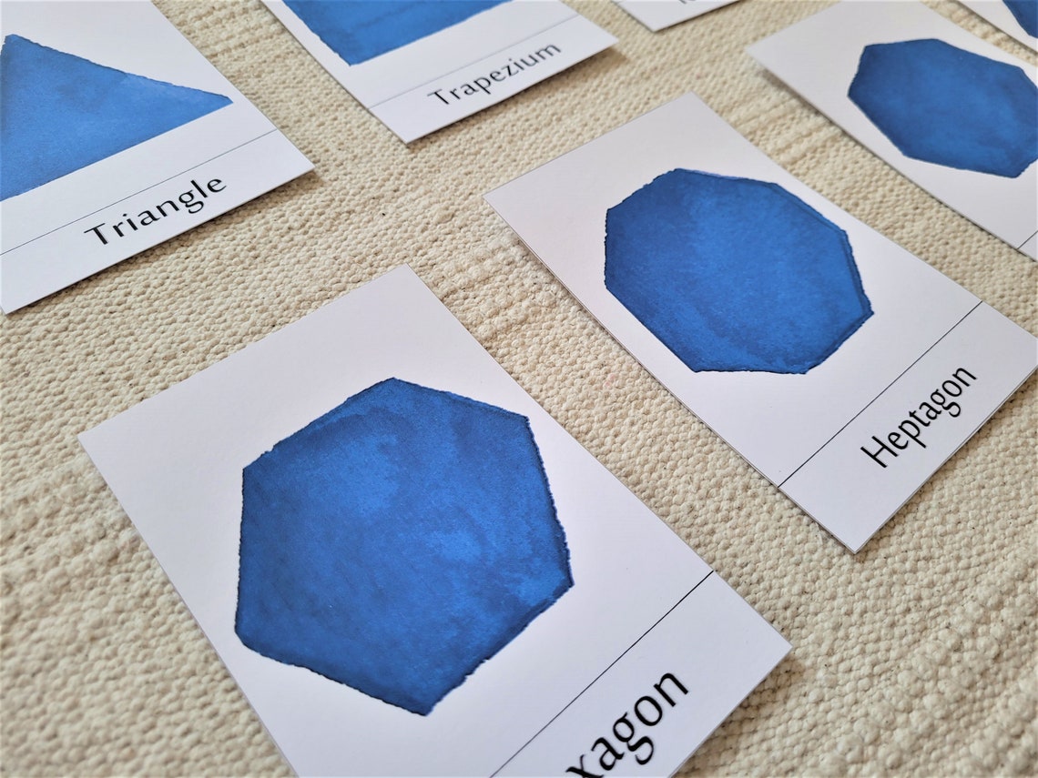 Montessori 3-part Geometric Shapes & Shapes Poster English | Etsy