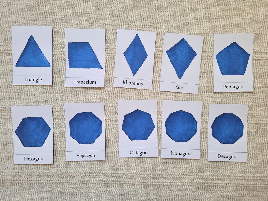 Montessori 3-part Geometric Shapes & Shapes Poster | Etsy