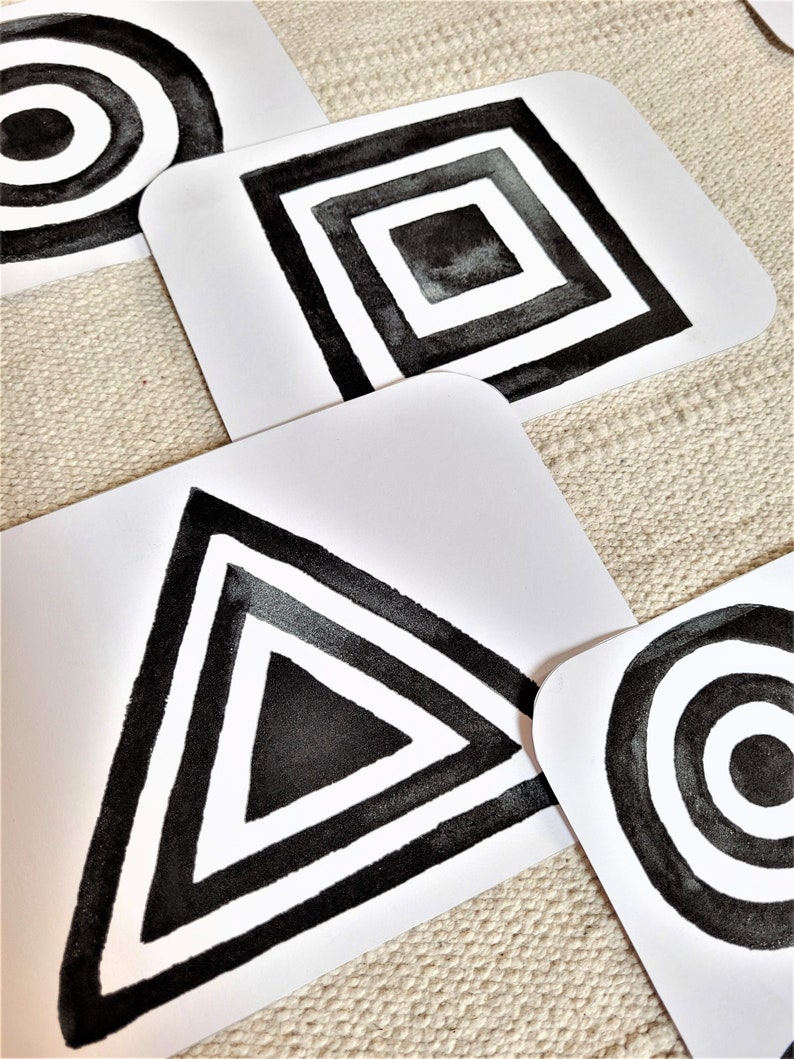 16 High Contrast Black and White Infant Sensory Cards - Etsy