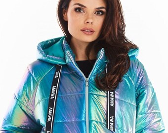Holographic Puffer Jacket - Etsy