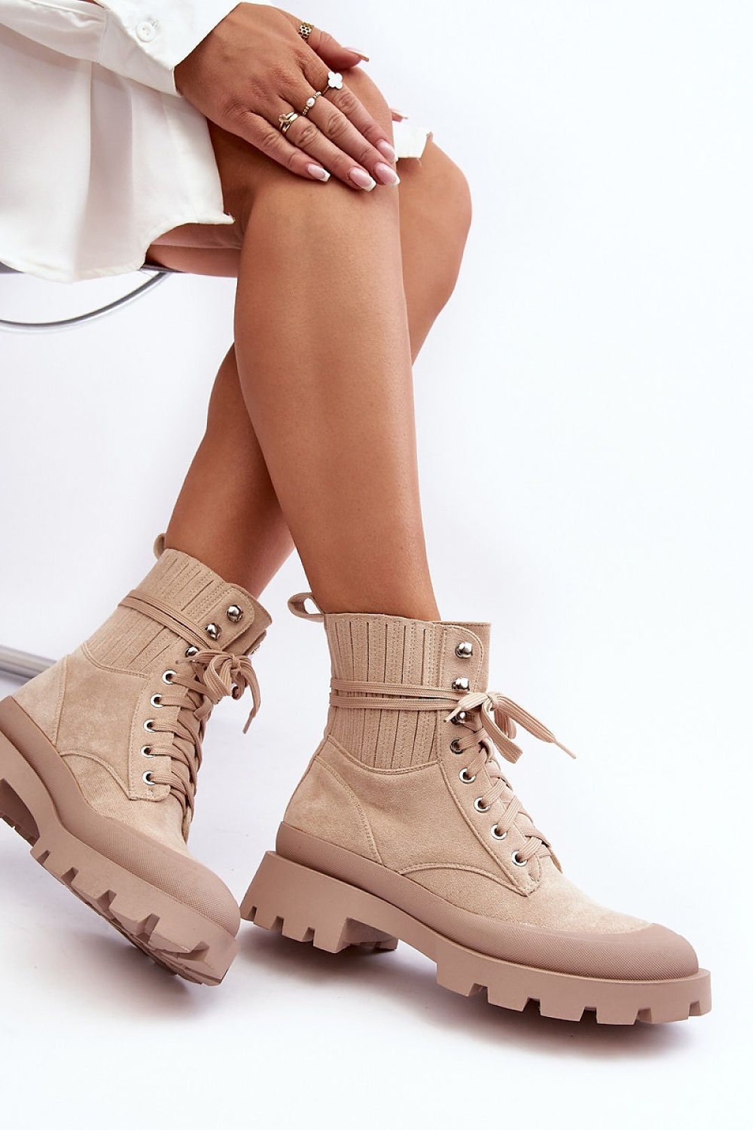 EUROPEAN Eco Suede Women Short Laced up Combat Boots - Etsy