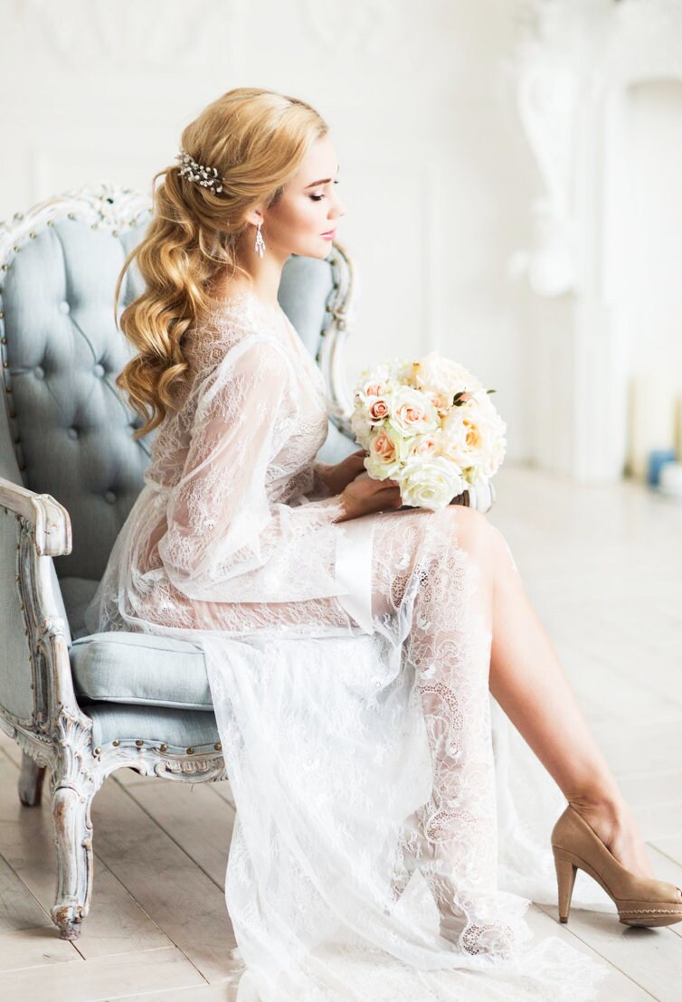 CUSTOM BOUDOIR ROBE Wedding Nightwear, Holiday Night Gown, Anniversary ...