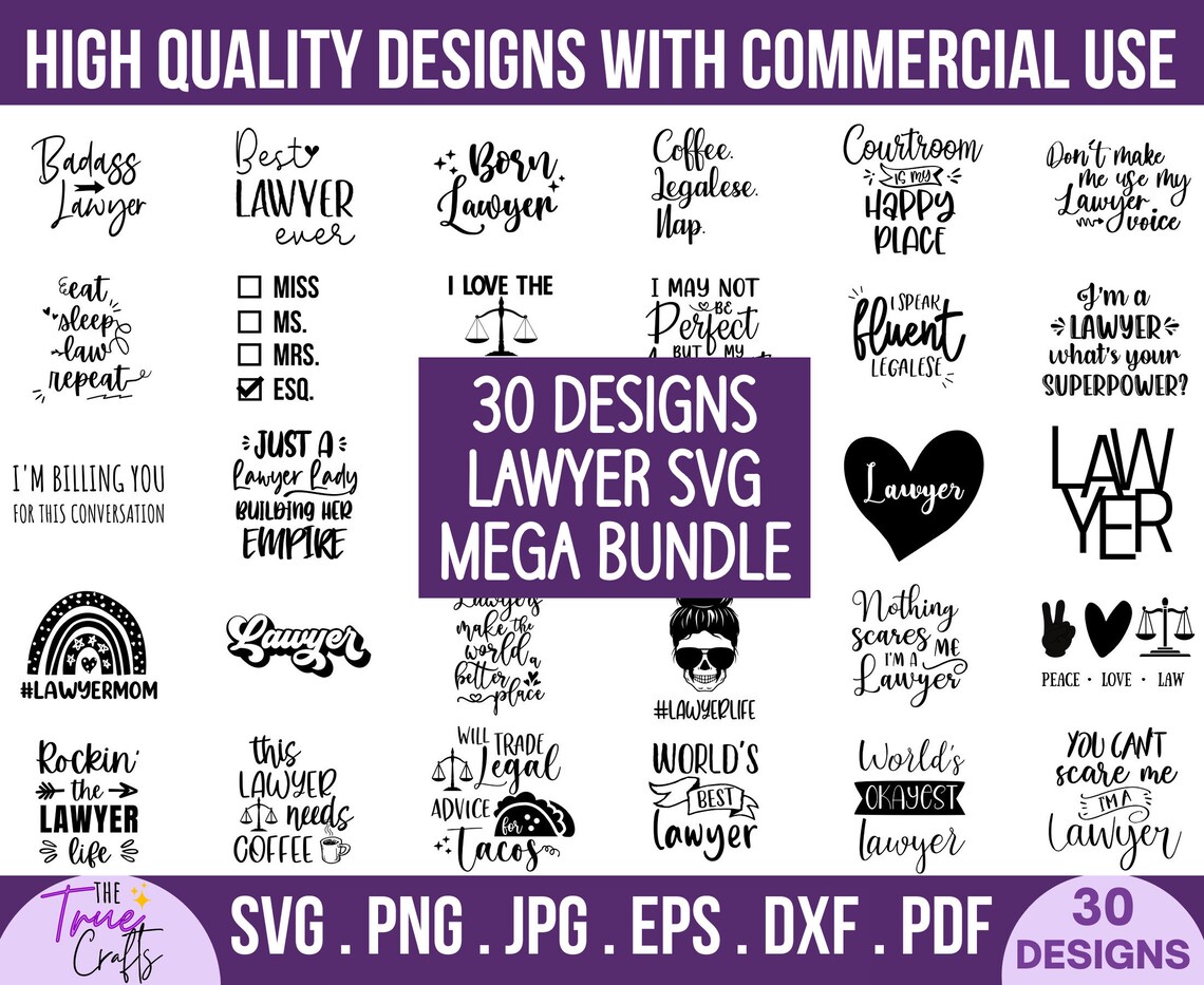 Lawyer Svg Bundle - Funny Cute Law Lawyer Svg, Attorney Student, Legal ...