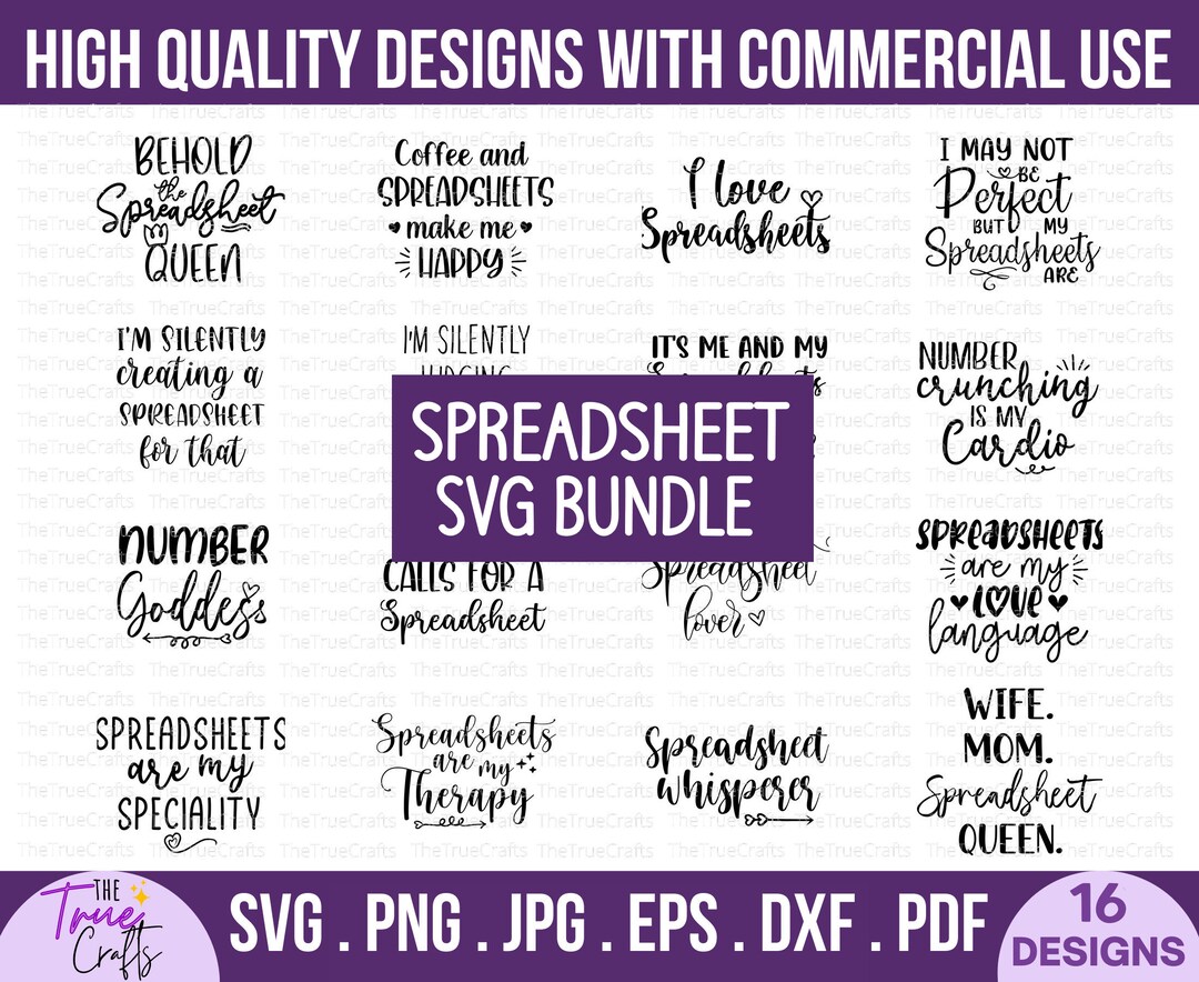 Spreadsheet Lover Svg Bundle - Spreadsheet Svg, Funny CPA Svg ...